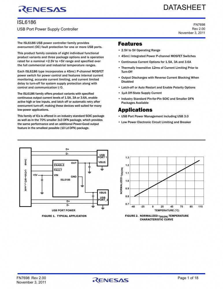 ISL6186 datasheet page 1