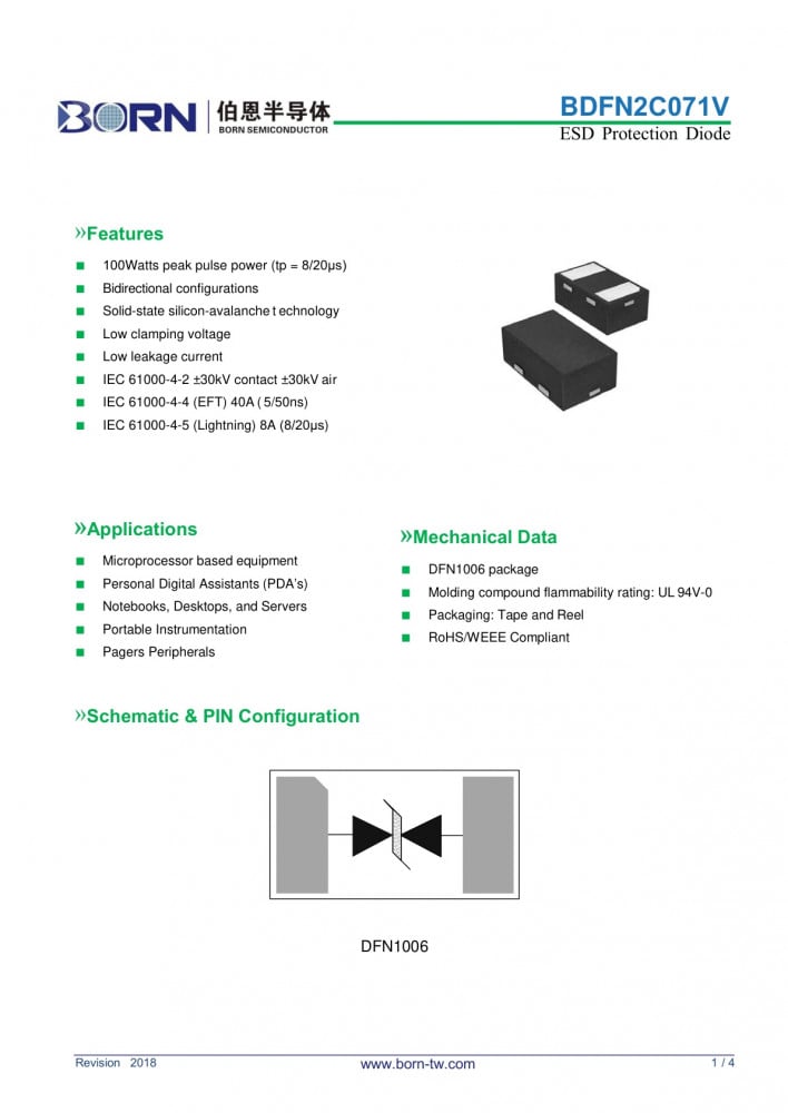 BDFN2C071V datasheet page 1
