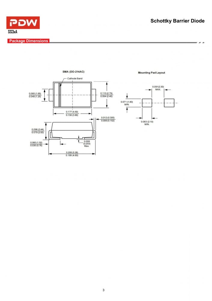 PDW SS36A datasheet page 3