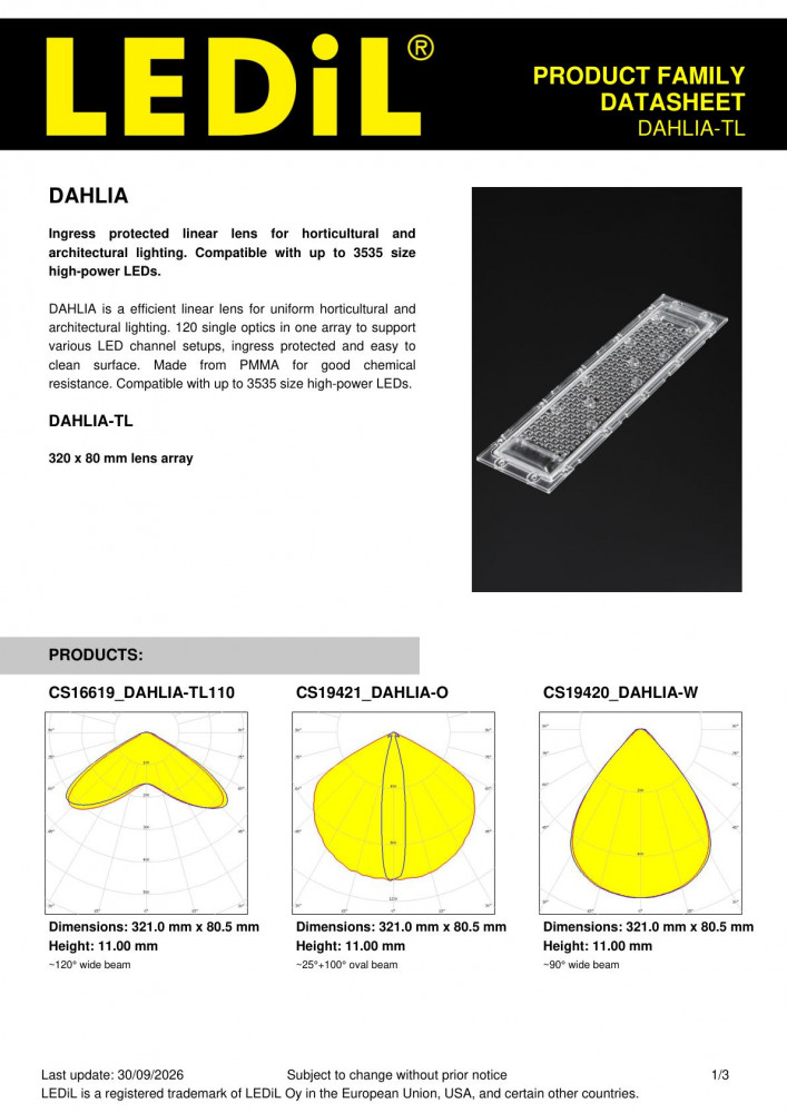 DAHLIA-TL110 product documentation, page 1