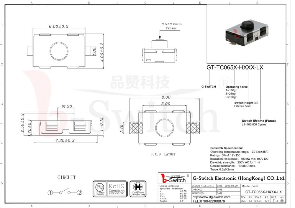 GT-TC065B-H025-L1 technical document preview