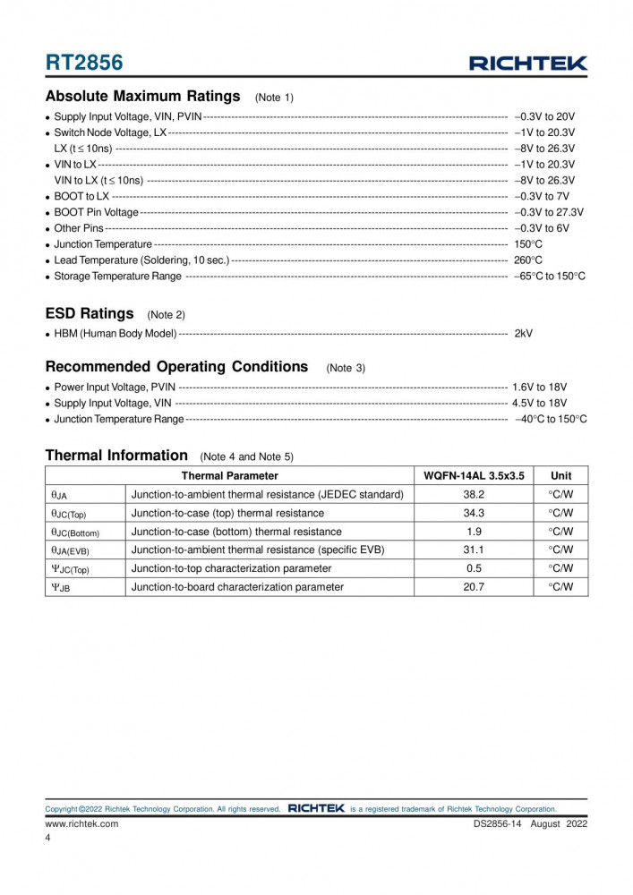 RT2856 technical document page 4
