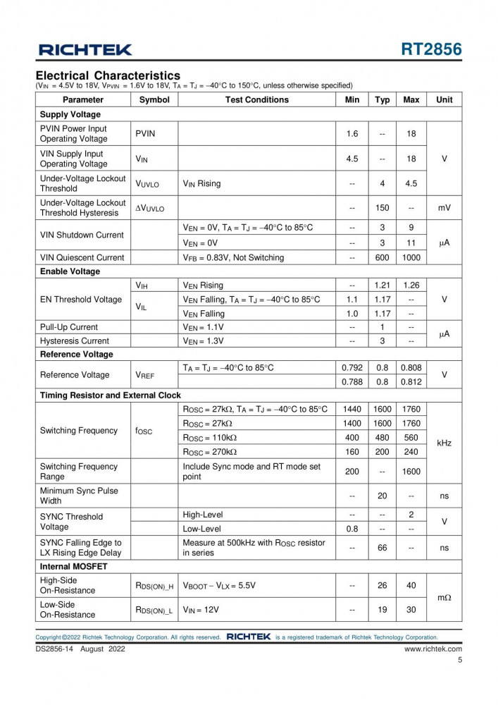 RT2856 technical document page 5