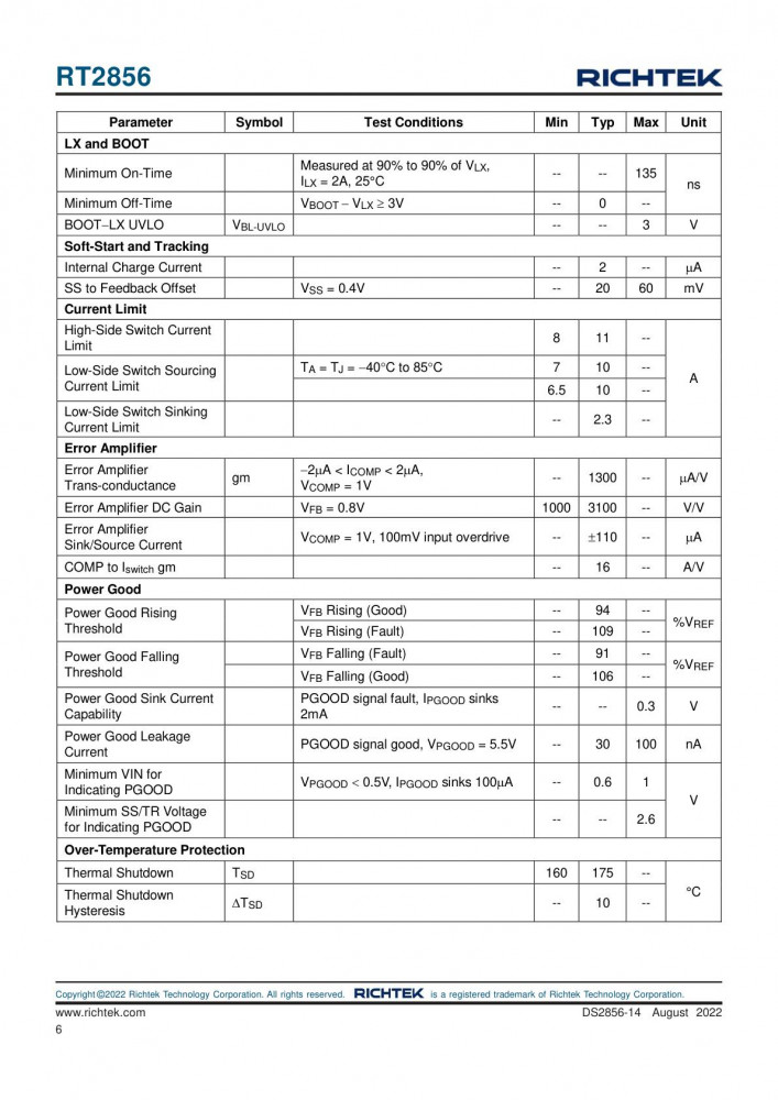 RT2856 technical document page 6