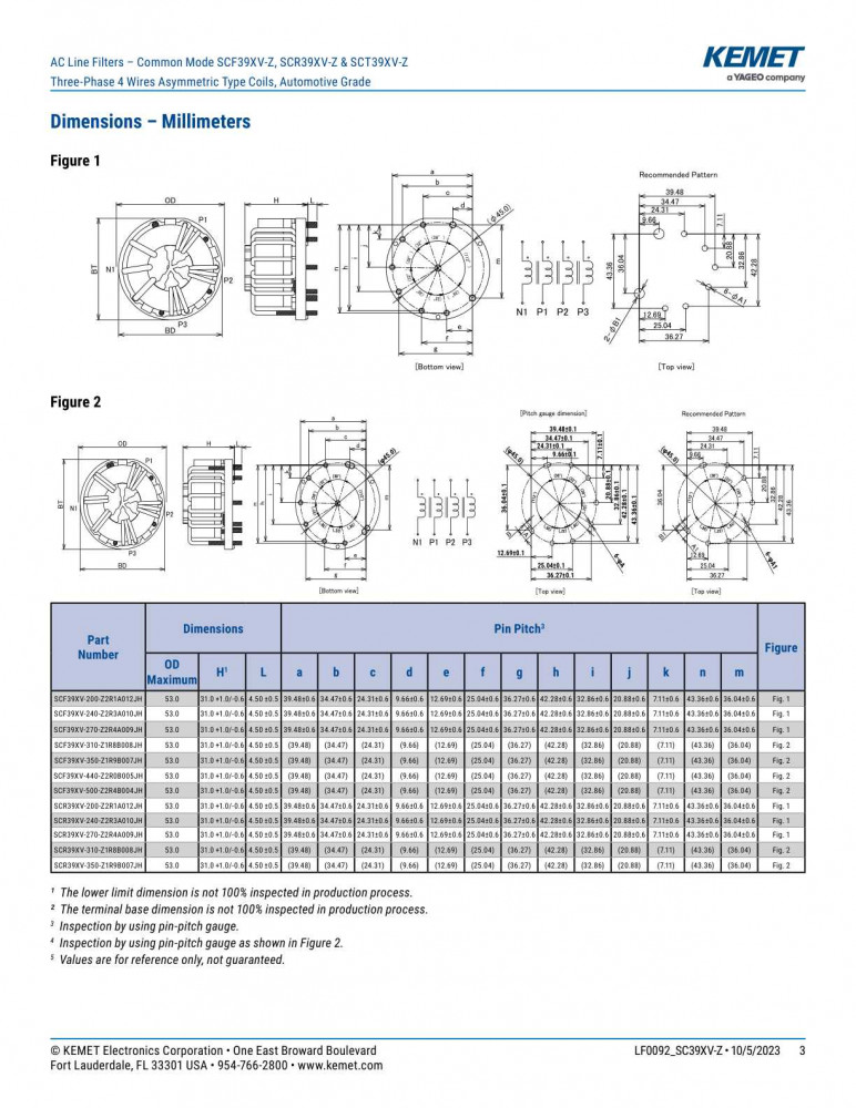 KEMET SCT39XV-Z datasheet page 3