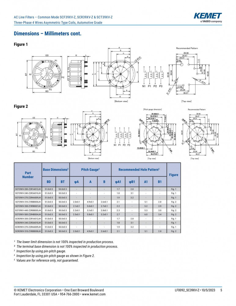 KEMET SCT39XV-Z datasheet page 5