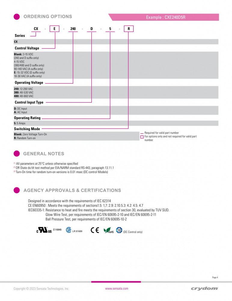 CX240D5 datasheet page 4