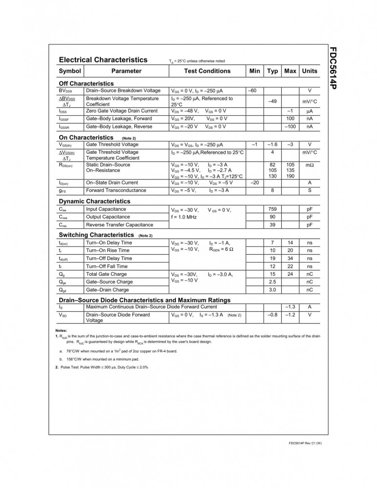 FDC5614P datasheet page 2