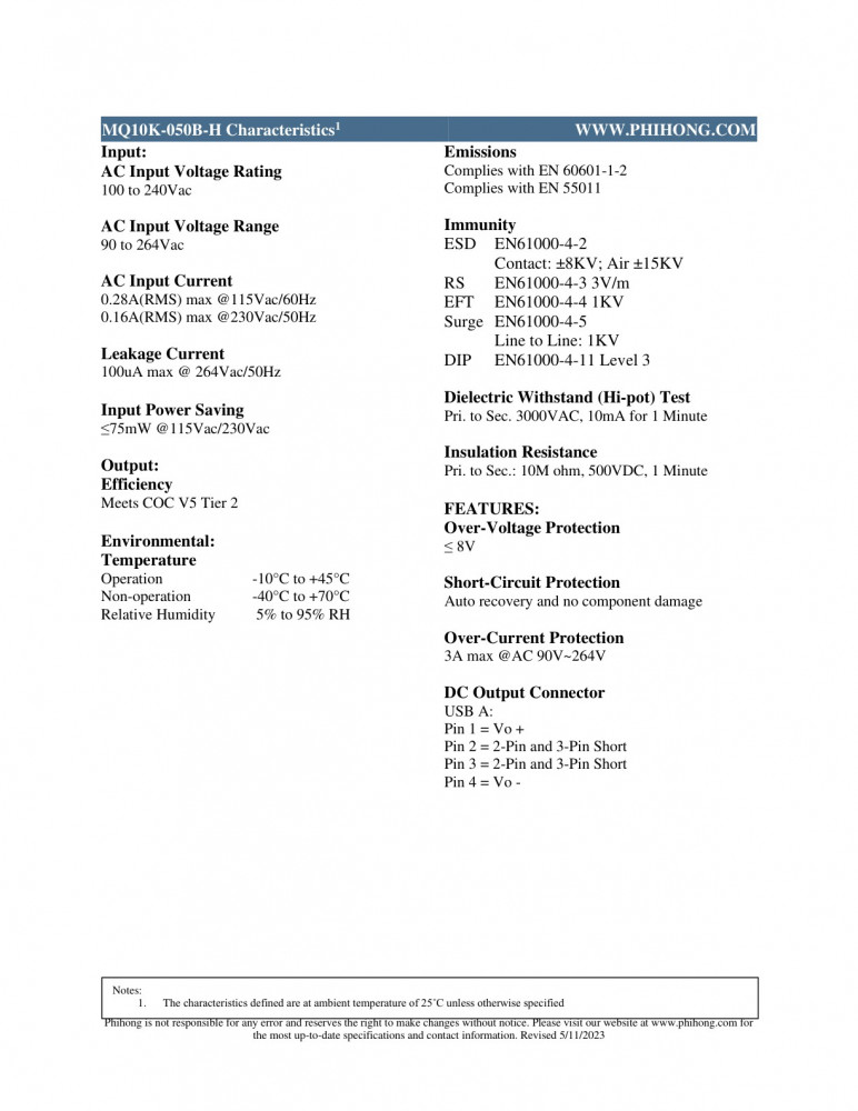 MQ10K-050B-H datasheet page 2