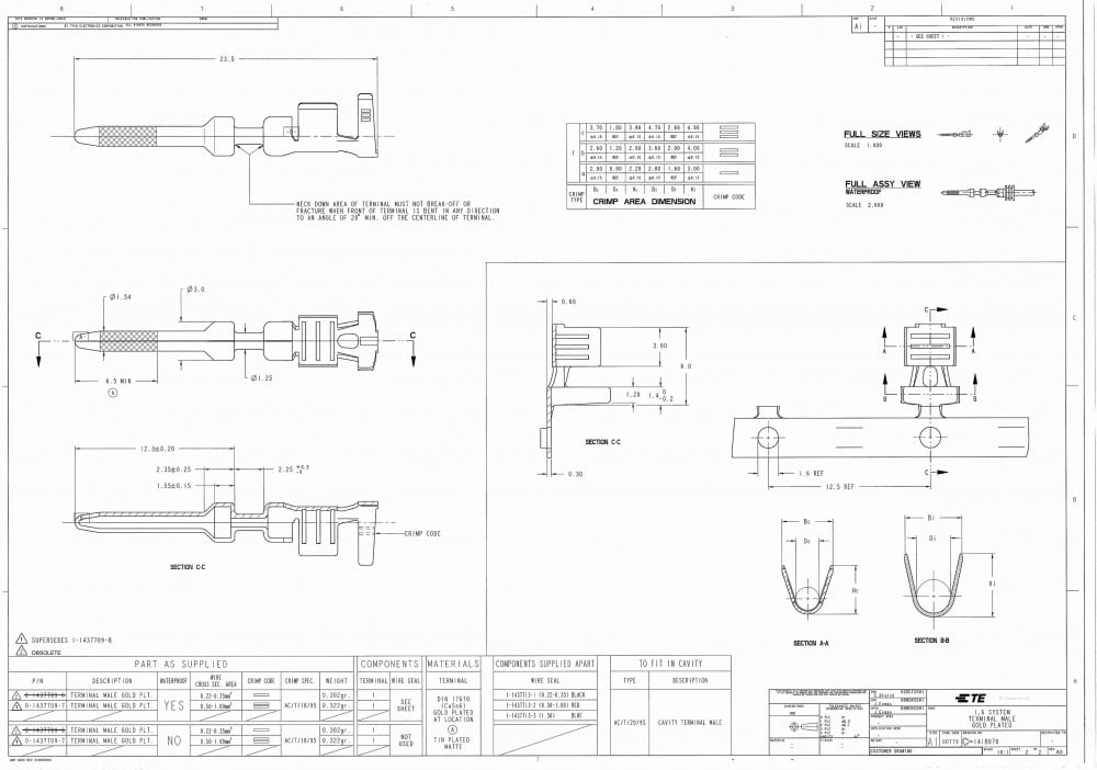 TE Connectivity 1-1437709-2 drawing page 2