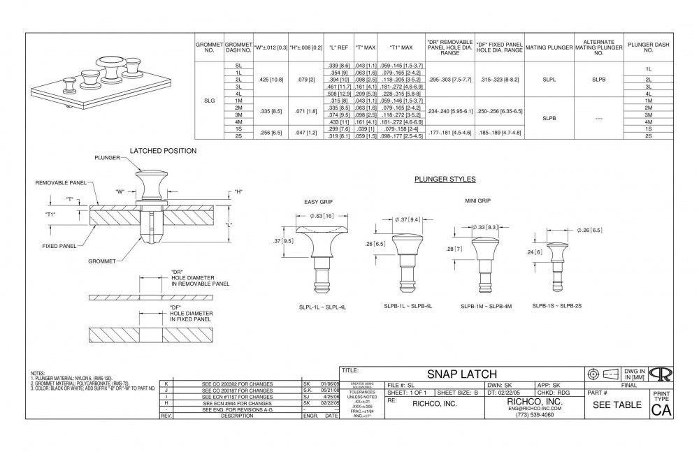 Essentra SLPL-1L-B technical drawing