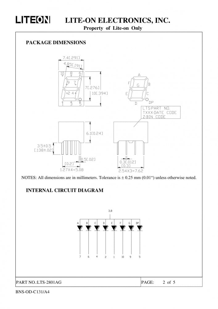 LTS-2801AG datasheet page 3