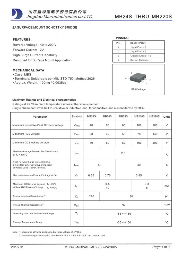MB24S datasheet page 1
