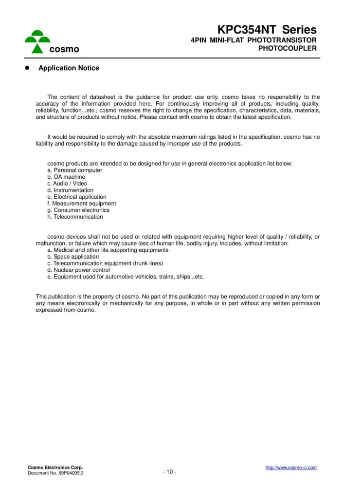 KPC354NT0A datasheet page 10