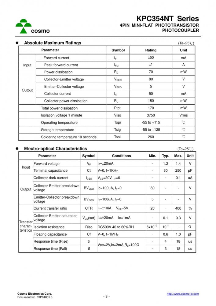 KPC354NT0A datasheet page 3