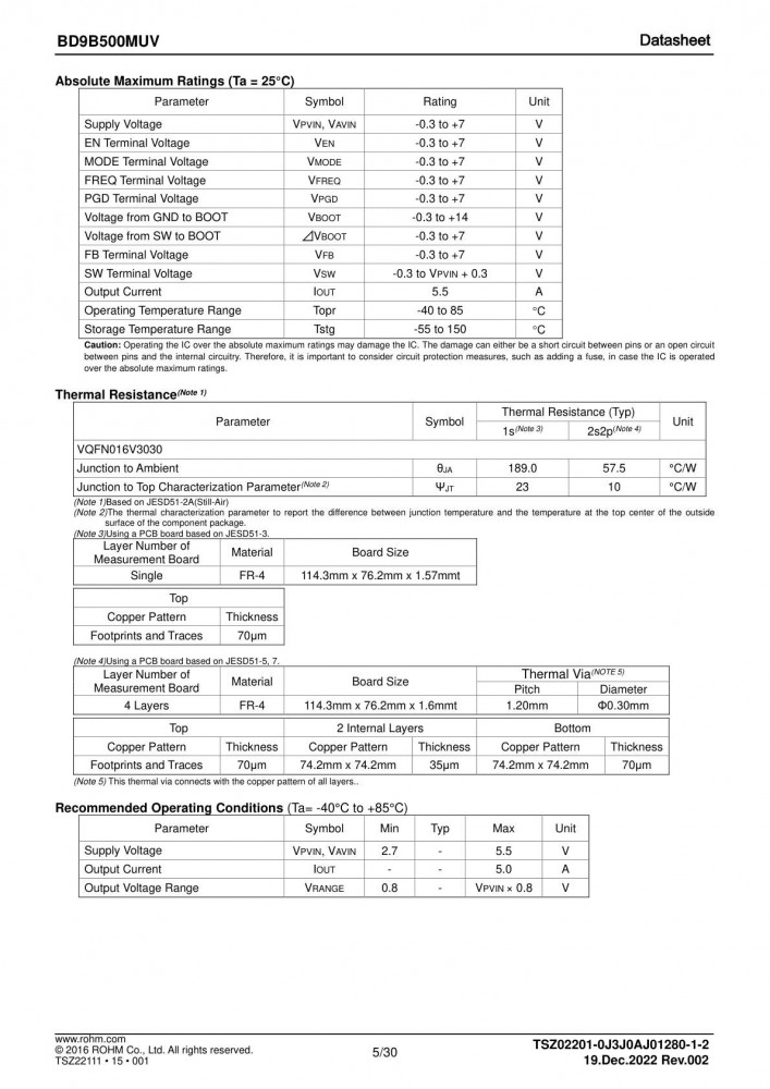 BD9B500MUV-E2 datasheet page 5