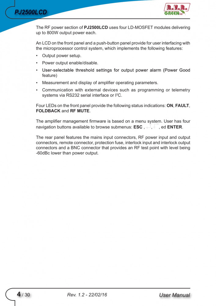 PJ2500LCD documentation page 10