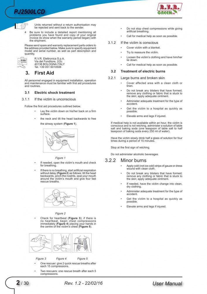 PJ2500LCD documentation page 8