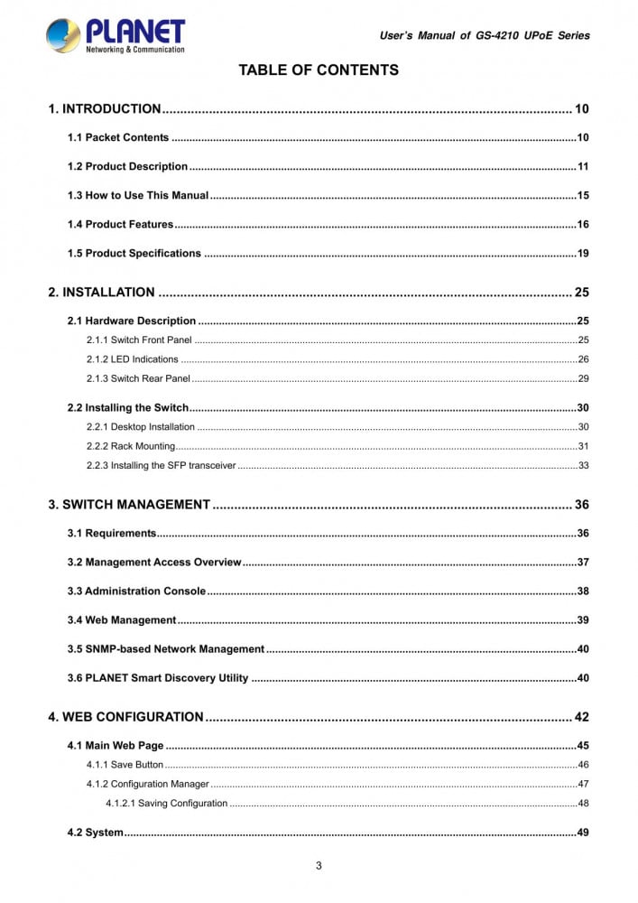 PT-GS-4210-16UP4C manual page 3
