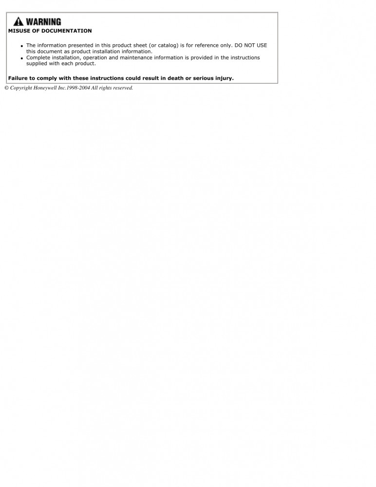 Honeywell 58C12K technical document page 3