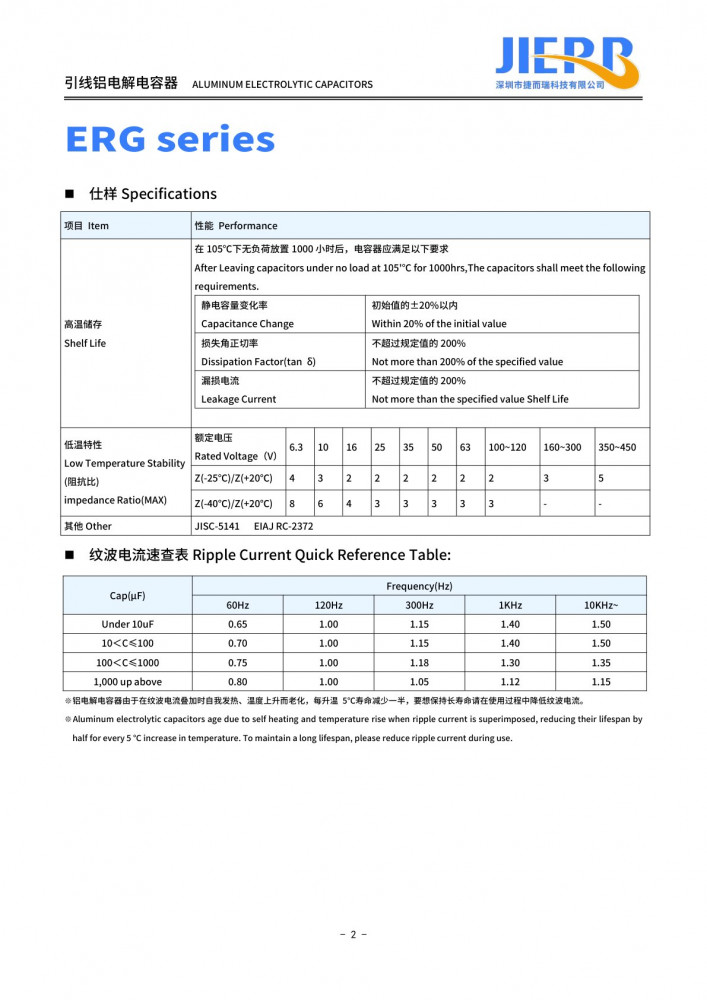JIERR ERG datasheet page 2