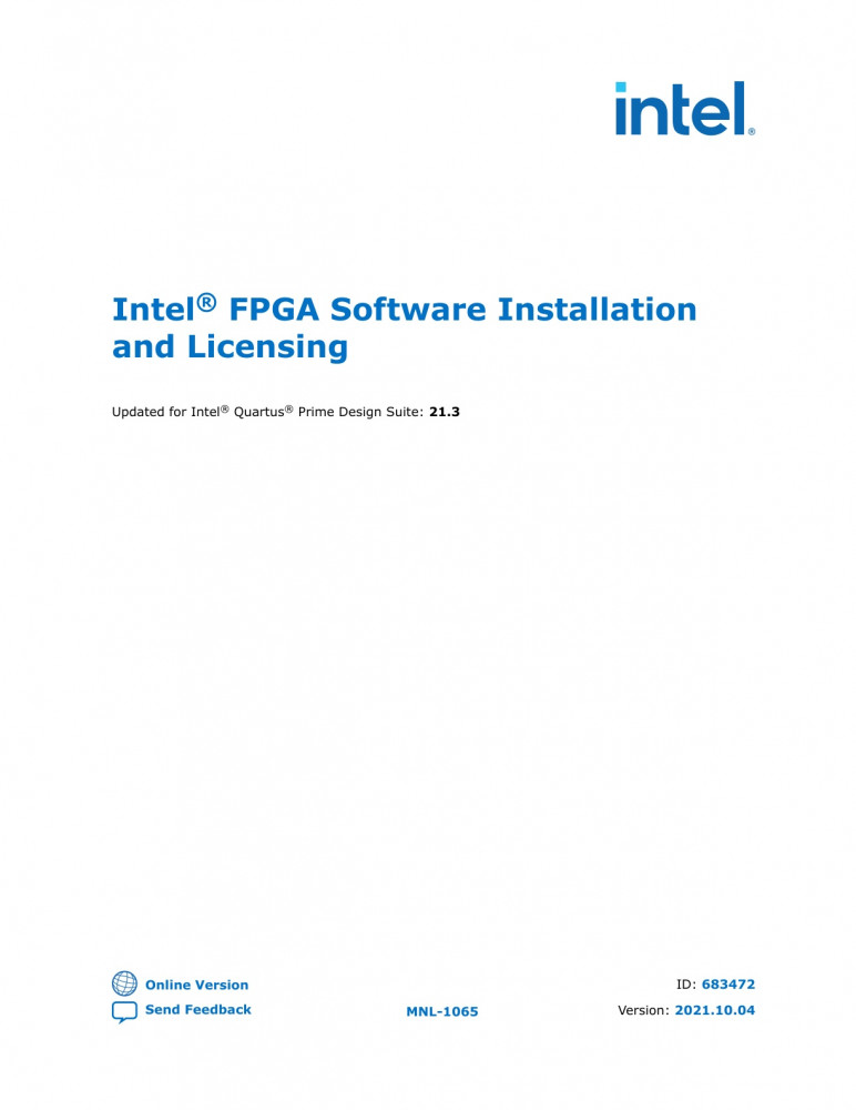 Intel FPGA documentation page 1