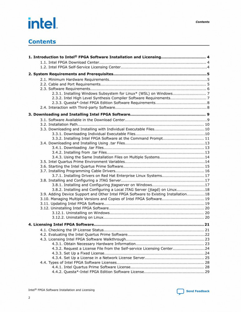 Intel FPGA documentation page 2