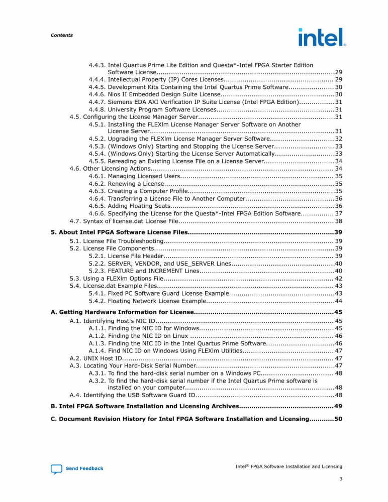 Intel FPGA documentation page 3