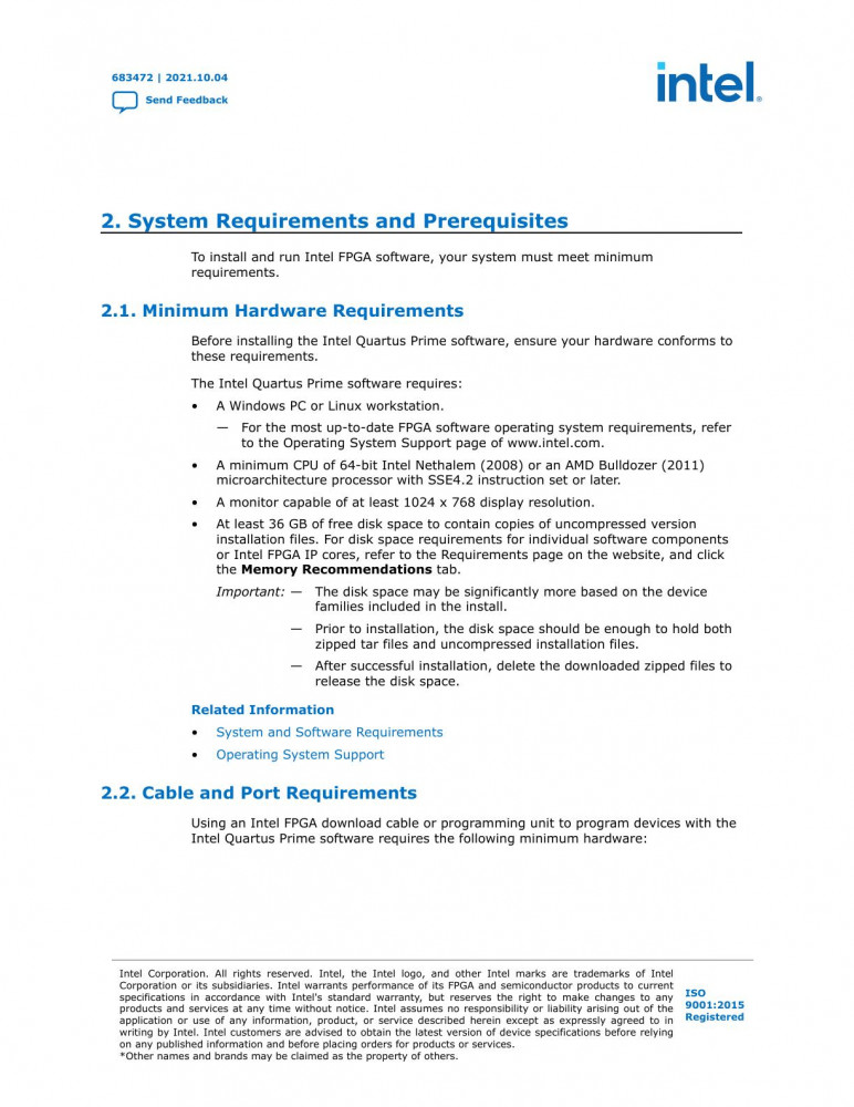 Intel FPGA documentation page 5