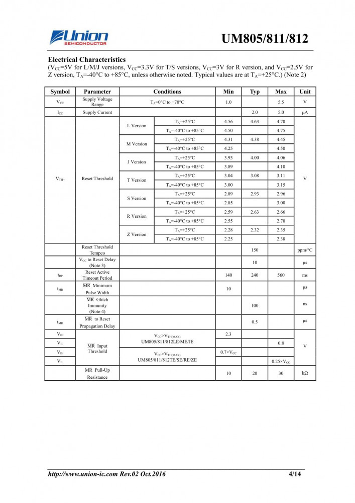 UM811TE datasheet page 4