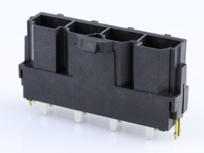 10.00mm Pitch Mini-Fit Sr. Header, Single Row, Vertical, 2.36mm PCB Thickness, 0.76µm Gold (Au) Selective Plating, 4 Circuits for sale