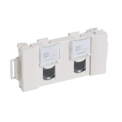 Mosaic™ - RJ45 socket category 6 UTP 2 modules white