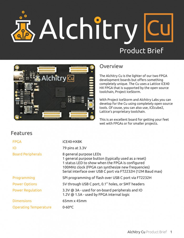 Alchitry Cu technical document page 1