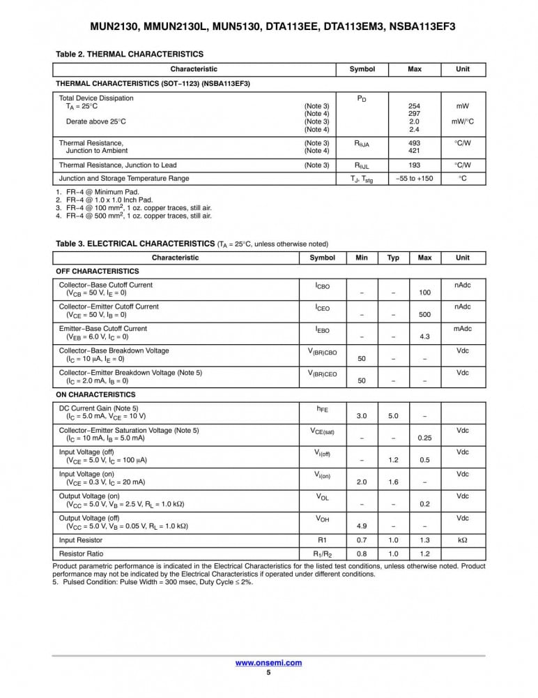 DTA113EM3T5G datasheet page 5
