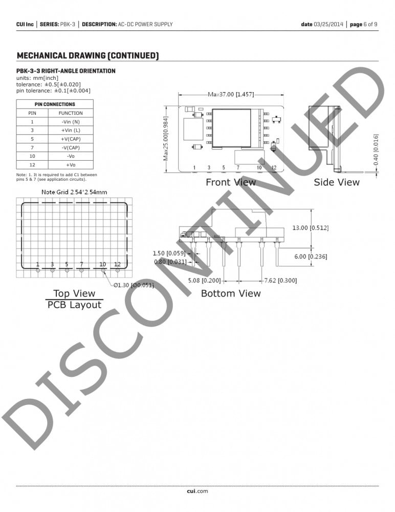 CUI PBK-3 series datasheet page 6