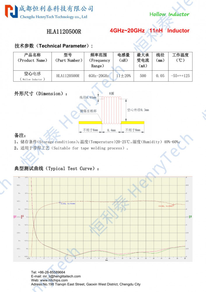 HenryTech HLA1120500R technical document