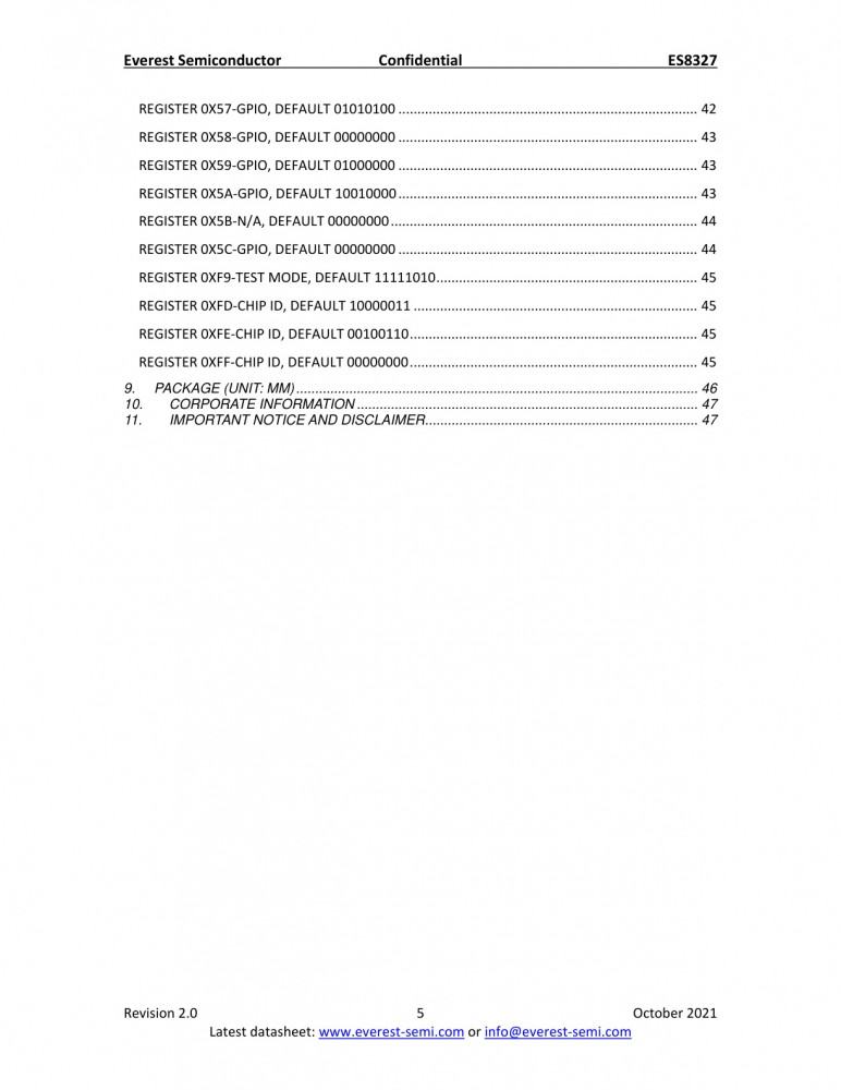 ES8327 datasheet page 5