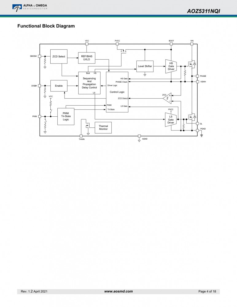 AOZ5311NQI technical document page 4