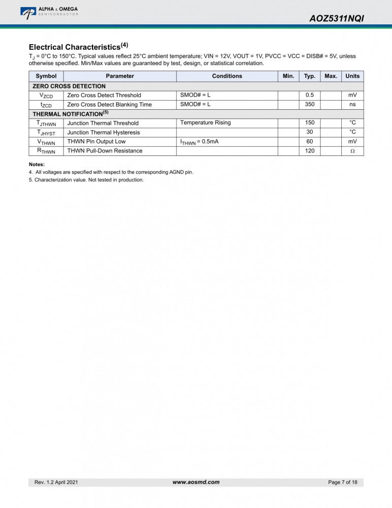 AOZ5311NQI technical document page 7