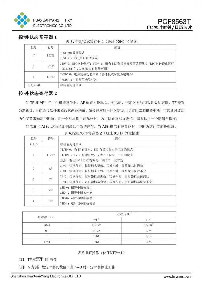 PCF8563T-HXY datasheet page 8