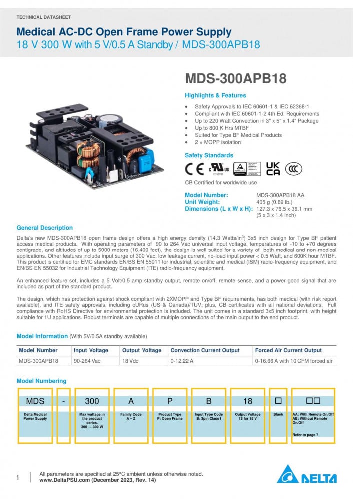 MDS-300APB18 AA datasheet page 1