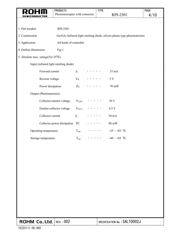 ROHM RPI-2501 specification page 4