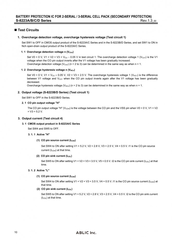 S-8223 series datasheet page 10