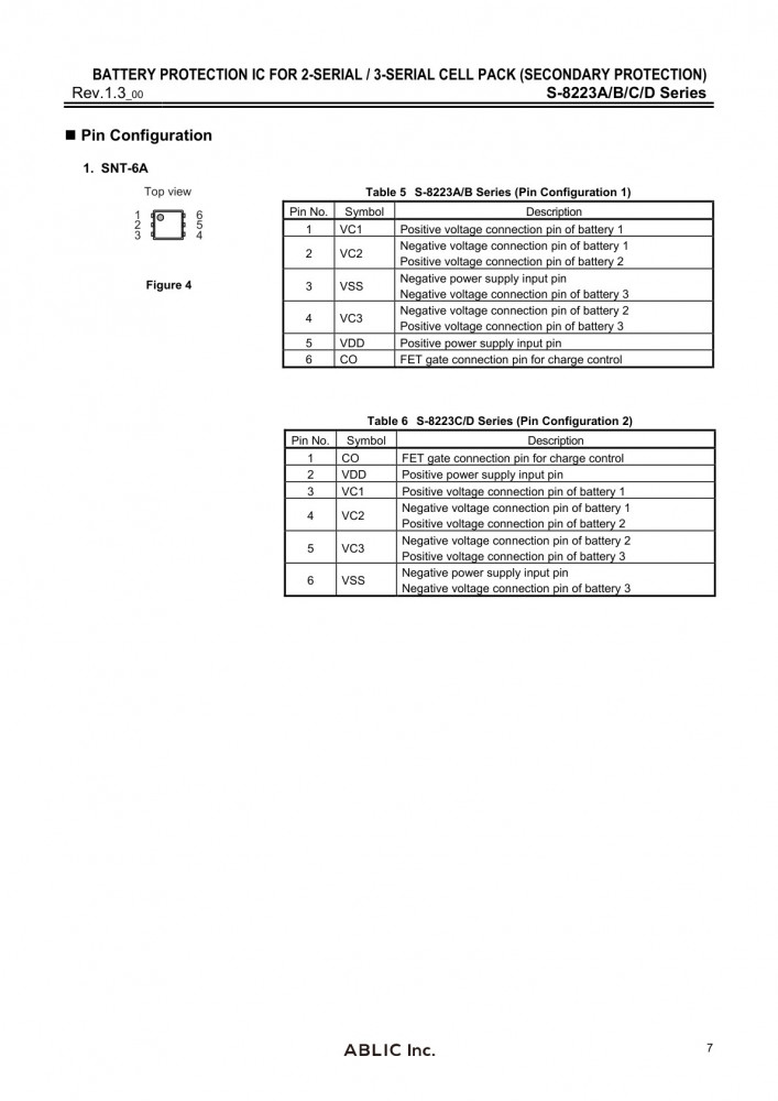 S-8223 series datasheet page 7