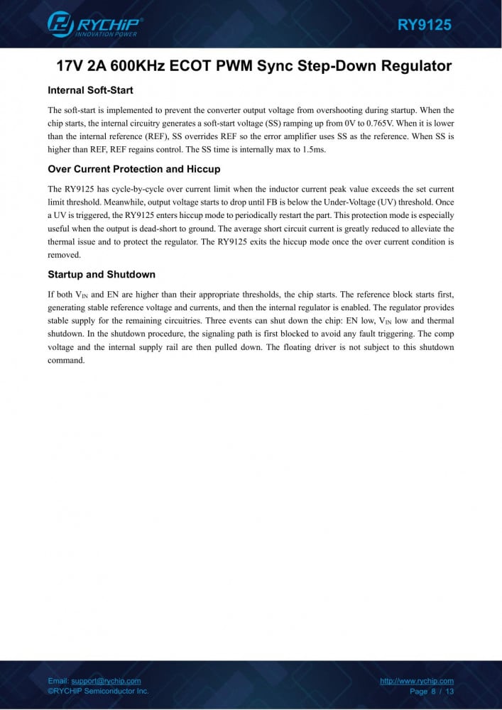 RY9125 datasheet page 8