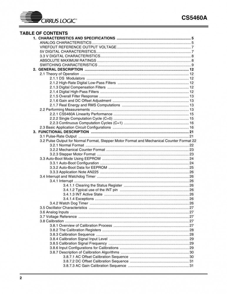 CS5460A-BSZ datasheet page 2
