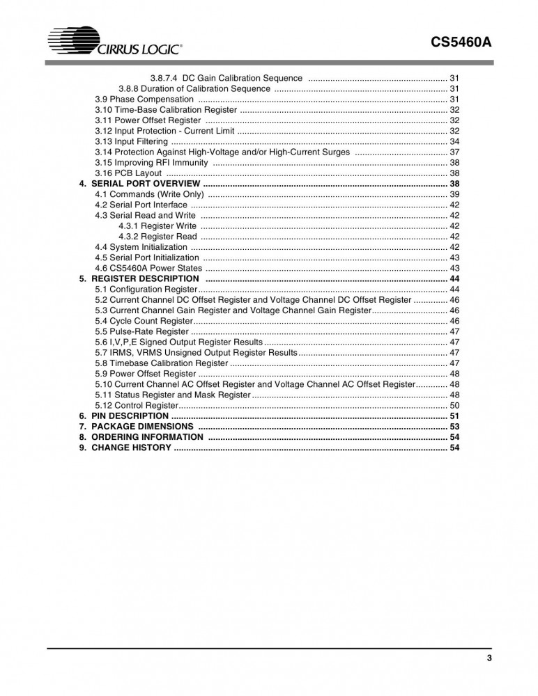 CS5460A-BSZ datasheet page 3