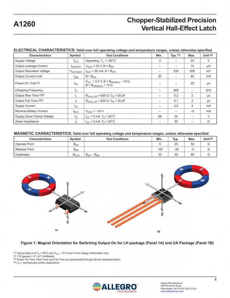 A1260 datasheet page 4
