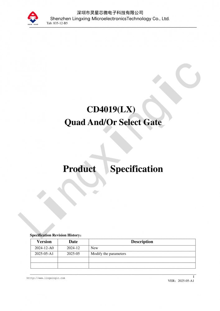CD4019BE(LX) datasheet page 1