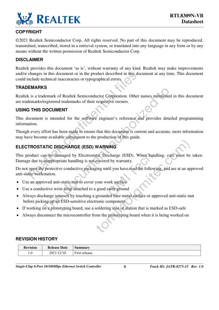 RTL8309N-VB-CG datasheet page 2
